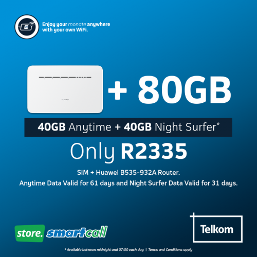 Huawei B535-932A White + 80GB Telkom LTE Data