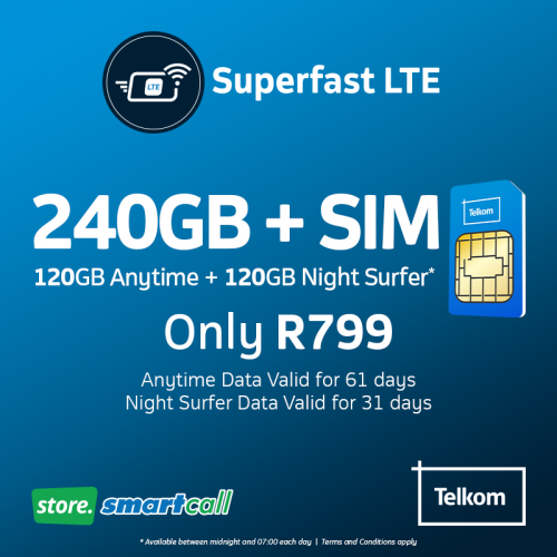 SIM Only + 240GB Telkom Data Bundle