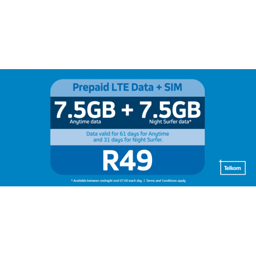 SIM Only + 15GB Telkom Data Bundle