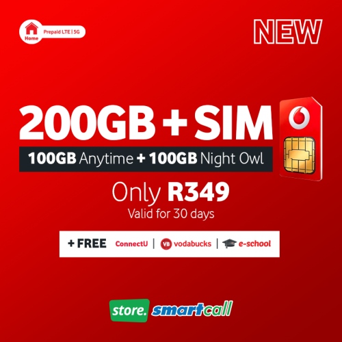 SIM Only + 200GB Vodacom LTE Data